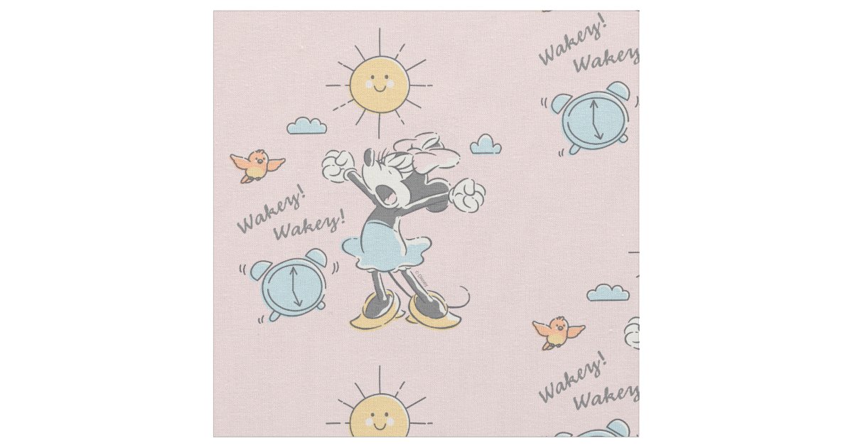 Minnie Mouse | Morning Wake Up Fabric | Zazzle