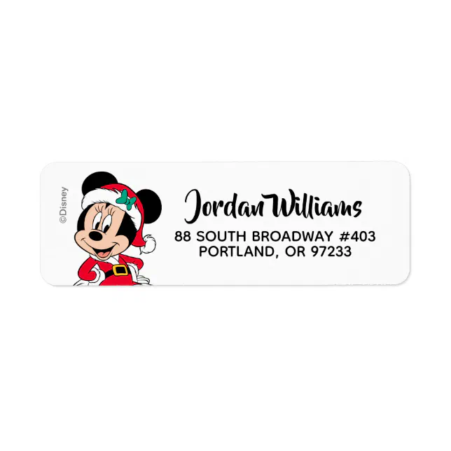 Minnie Mouse | Mrs. Claus Outfit Label | Zazzle