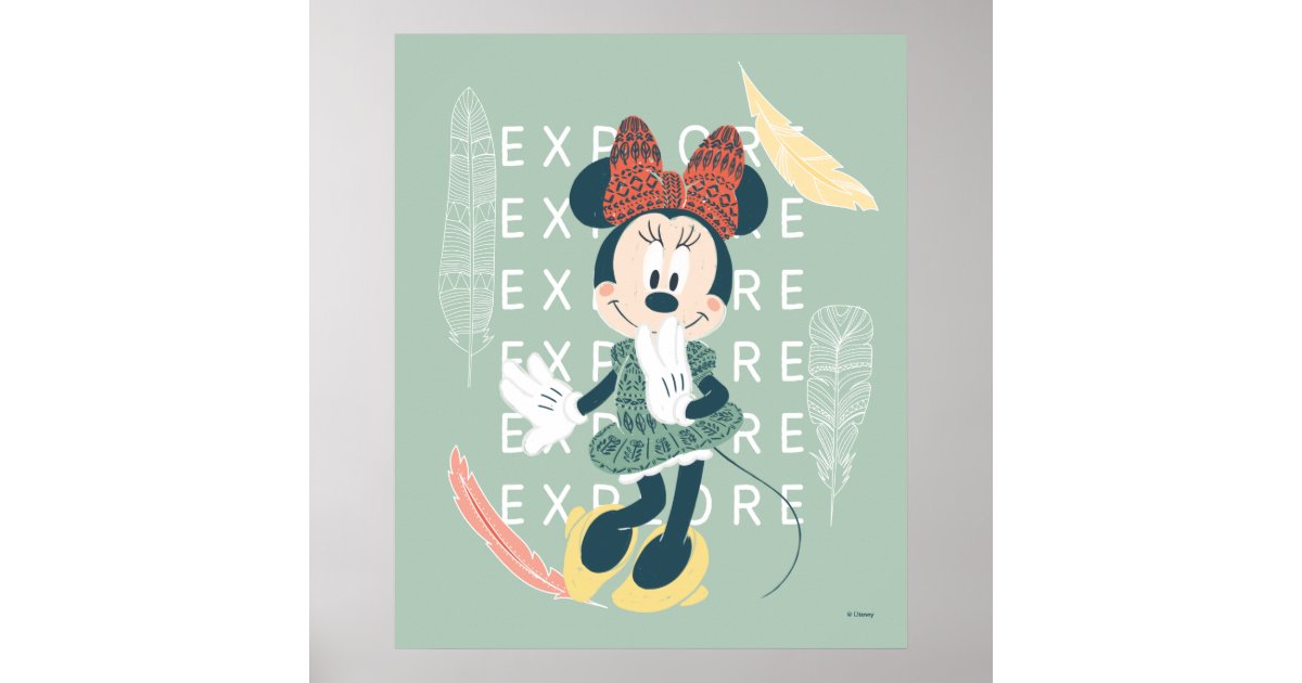 Minnie Mouse | Never Stop Exploring Poster | Zazzle