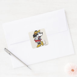 Minnie Mouse | Outdoor Minnie Square Sticker | Zazzle