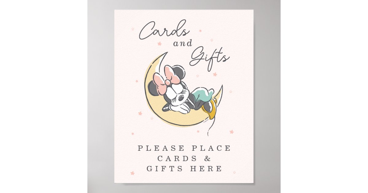 Minnie Mouse Over the Moon | Baby Cards & Gifts Poster | Zazzle