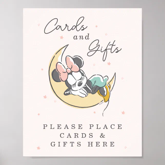 Minnie Mouse Over the Moon | Baby Cards & Gifts Poster | Zazzle