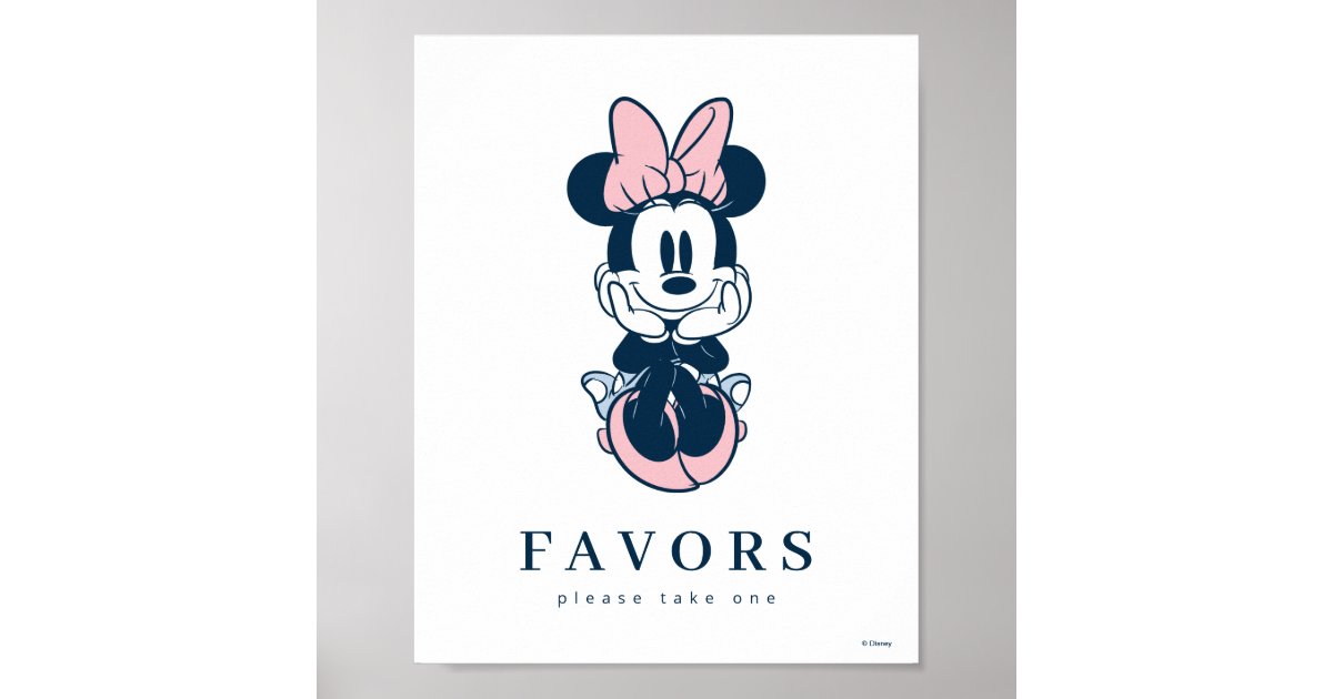 Minnie Mouse Pink & Blue Baby Shower Poster | Zazzle