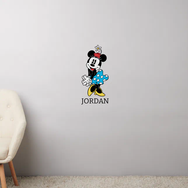 Minnie Mouse Pose | Personalize Wall Decal | Zazzle
