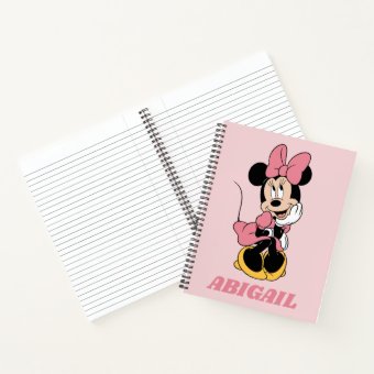 Minnie Mouse | Posing in Pink Notebook | Zazzle
