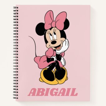 Minnie Mouse | Posing in Pink Notebook | Zazzle