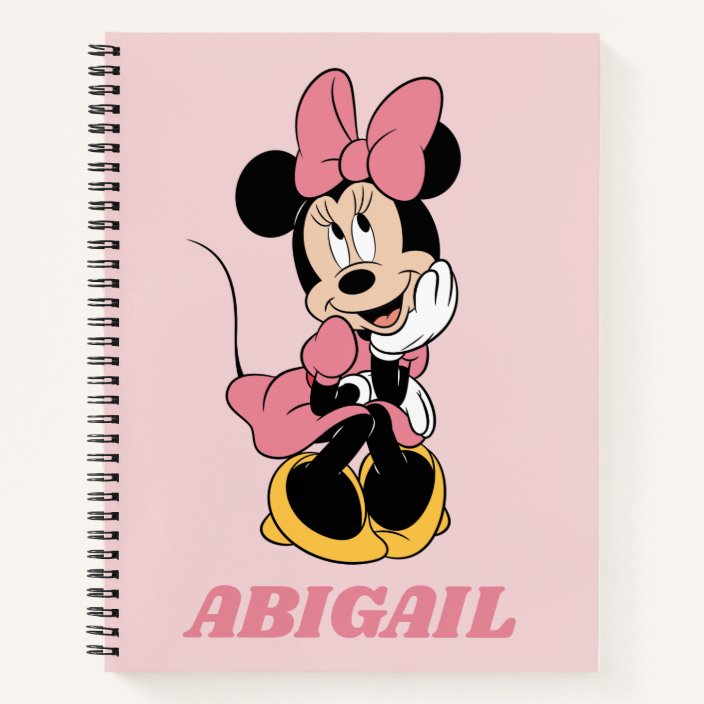 Minnie Mouse | Posing in Pink Notebook | Zazzle.com