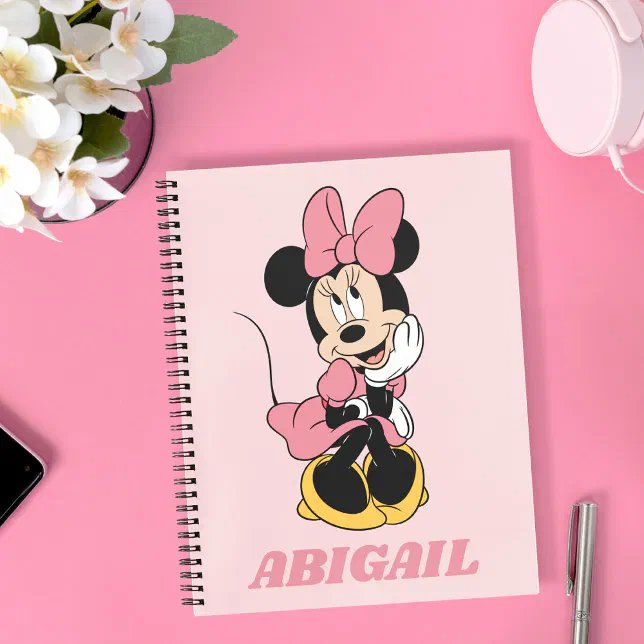 Minnie Mouse | Posing in Pink Notebook | Zazzle