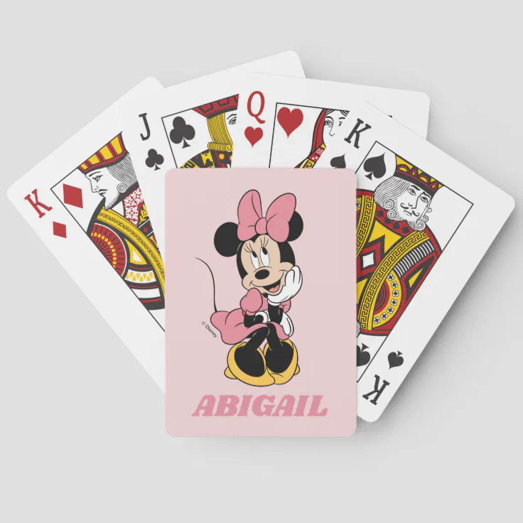Minnie Mouse | Posing in Pink Playing Cards | Zazzle