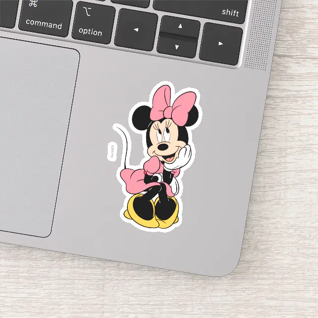 Minnie Mouse | Posing in Pink Sticker | Zazzle