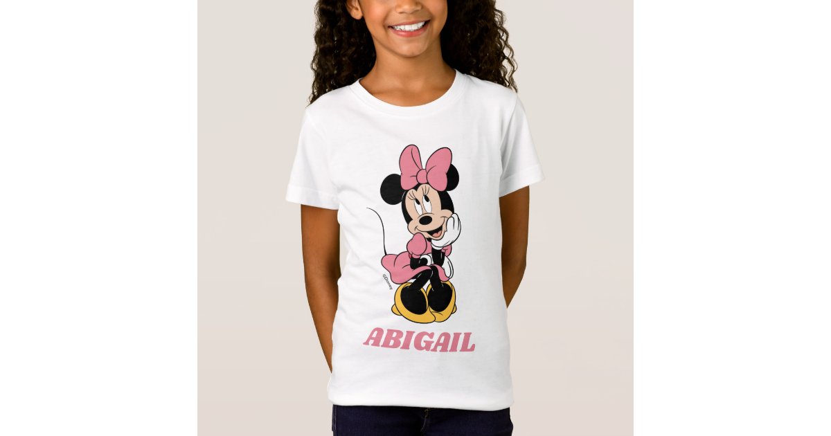 Minnie Mouse | Posing in Pink T-Shirt | Zazzle