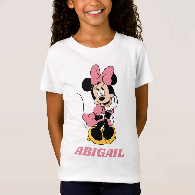 Minnie Mouse | Posing in Pink T-Shirt | Zazzle
