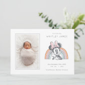 Minnie Mouse Rainbow Baby Girl Birth Announcement | Zazzle