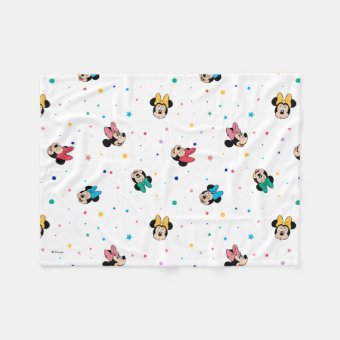 Minnie Mouse Rainbow Bow Pattern Fleece Blanket | Zazzle