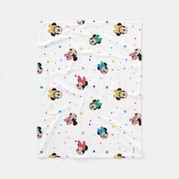 Minnie Mouse Rainbow Bow Pattern Fleece Blanket | Zazzle