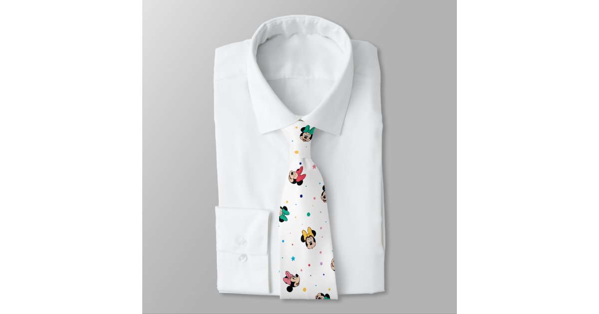 Minnie Mouse Rainbow Bow Pattern Neck Tie | Zazzle