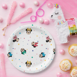 Minnie Mouse Rainbow Bow Pattern Paper Plates | Zazzle