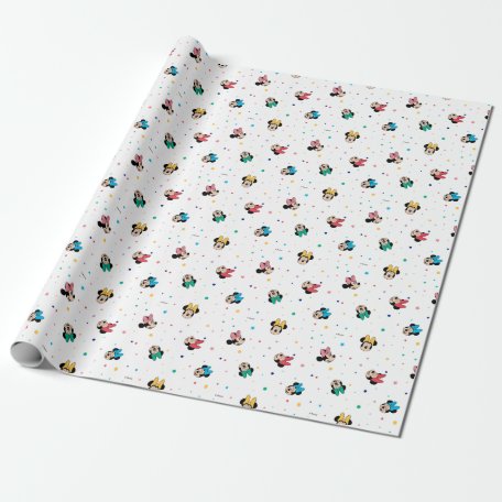 Minnie Mouse Rainbow Bow Pattern Fabric | Zazzle