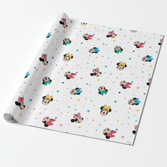 Minnie Mouse Rainbow Bow Pattern Wrapping Paper | Zazzle.com