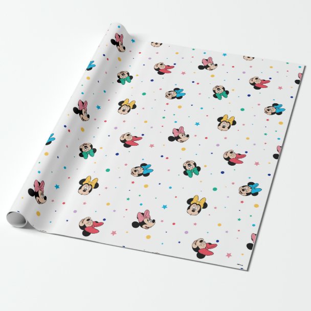 Minnie Mouse Rainbow Bow Pattern Fabric | Zazzle