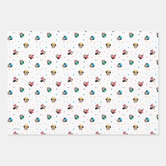 Minnie Mouse Rainbow Bow Pattern Wrapping Paper Sheets | Zazzle