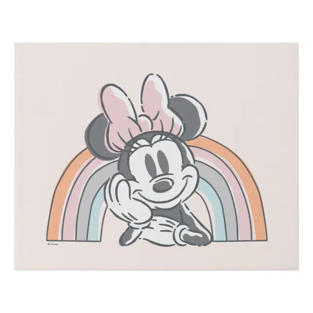 Minnie Mouse Rainbow Faux Canvas Print | Zazzle