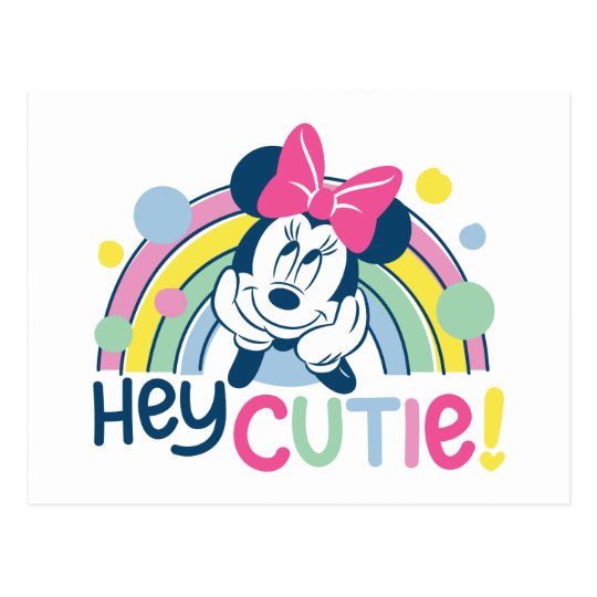Minnie Mouse Rainbow - Hey Cutie Postcard | Zazzle.com