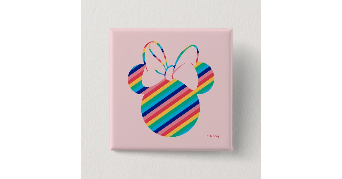 Minnie Mouse Rainbow Icon Button | Zazzle