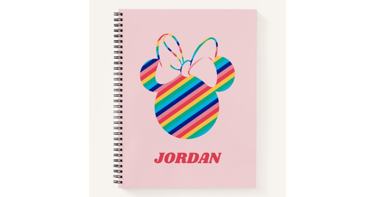 Minnie Mouse Rainbow Icon Notebook | Zazzle