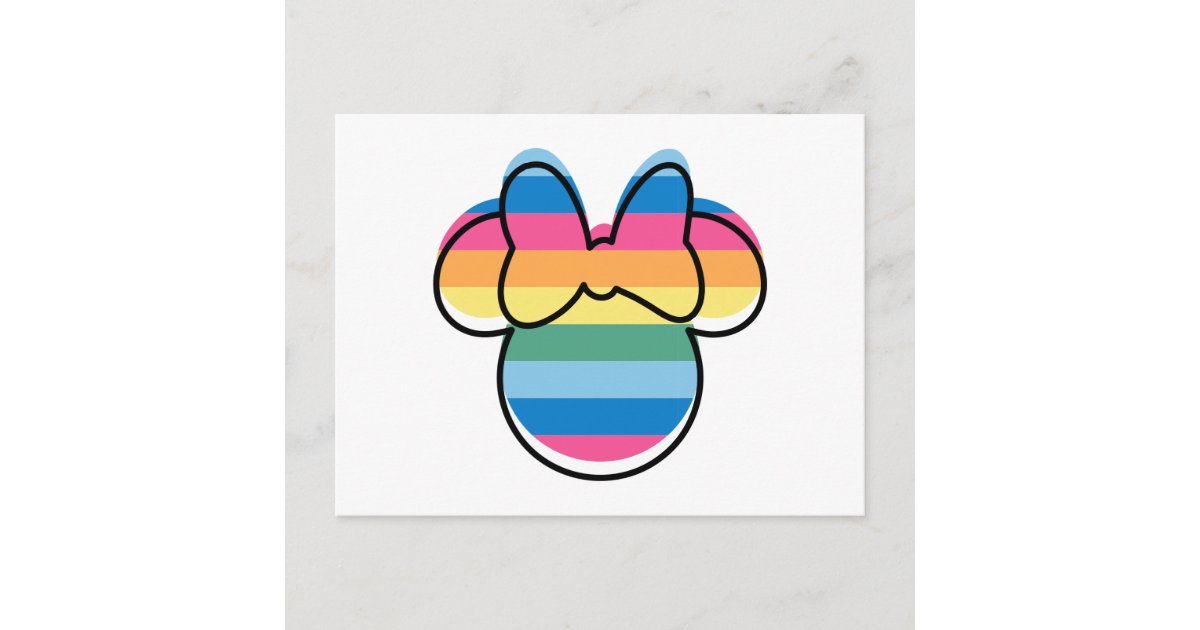 Minnie Mouse | Rainbow Icon Postcard | Zazzle