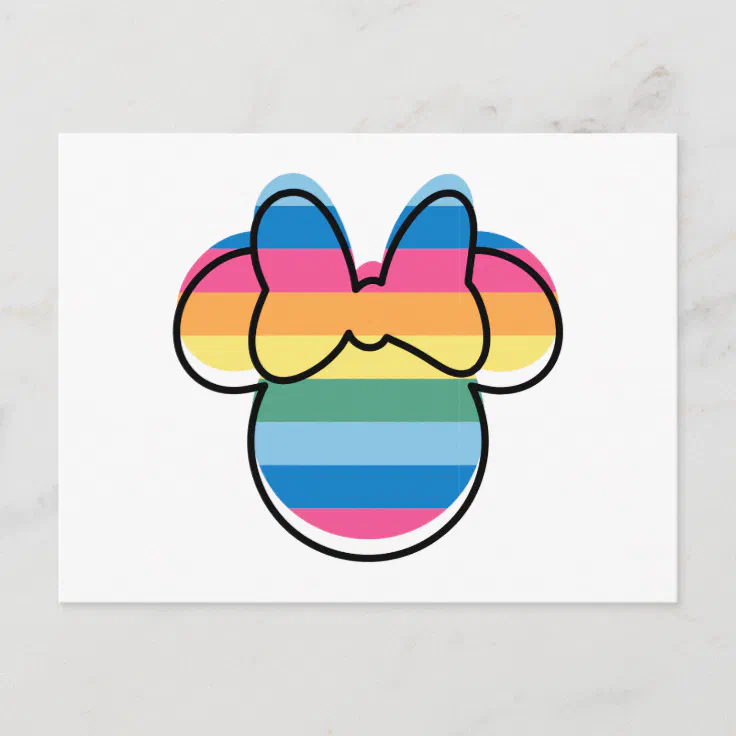 Minnie Mouse | Rainbow Icon Postcard | Zazzle