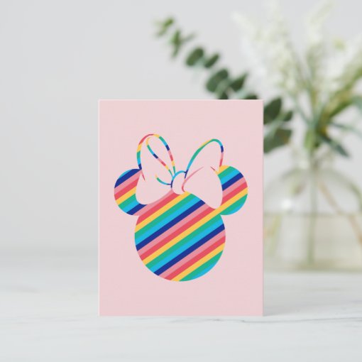 Minnie Mouse Rainbow Icon Postcard | Zazzle