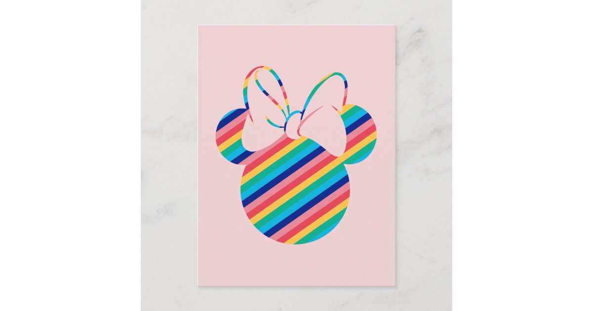 Minnie Mouse Rainbow Icon Postcard | Zazzle