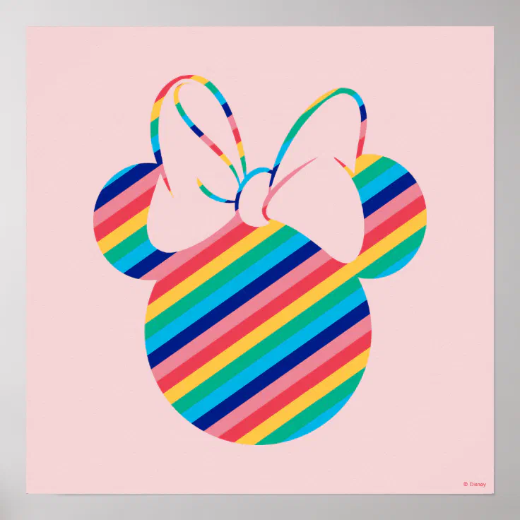 Minnie Mouse Rainbow Icon Poster | Zazzle