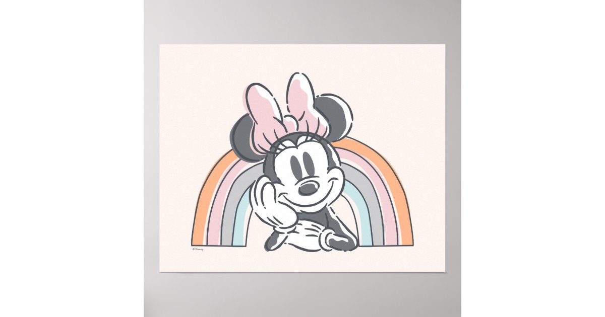 Minnie Mouse Rainbow Poster | Zazzle