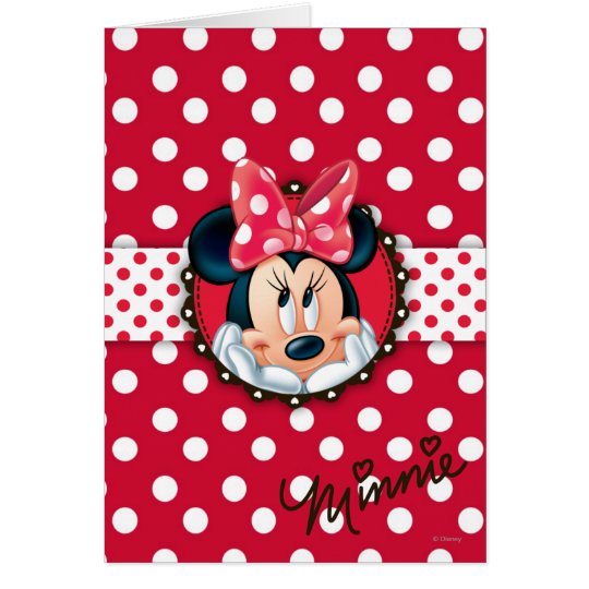 Minnie Mouse | Smiling on Polka Dots Card | Zazzle.com