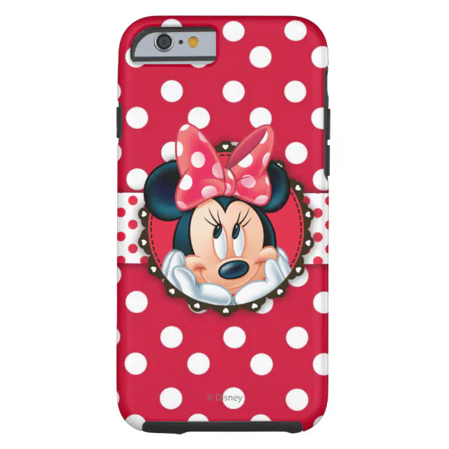Minnie Mouse | Smiling on Polka Dots Case-Mate iPhone Case | Zazzle
