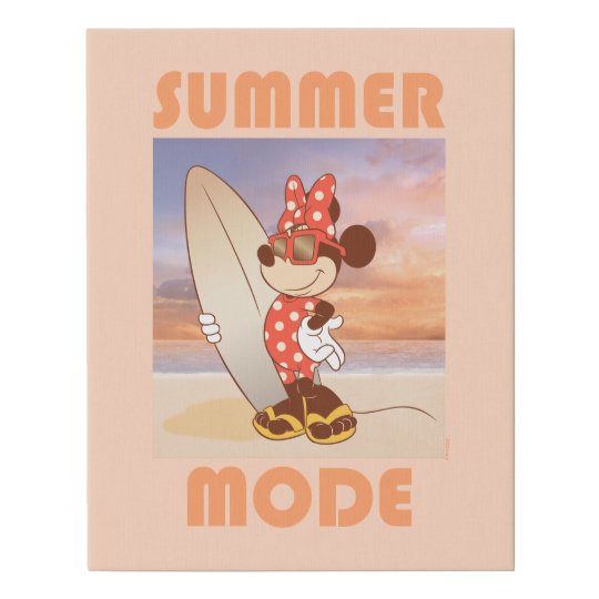 Minnie Mouse | Summer Mode Faux Canvas Print | Zazzle.com