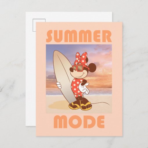 Minnie Mouse | Summer Mode Postcard | Zazzle