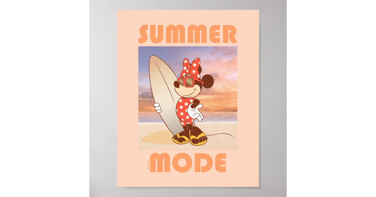 Minnie Mouse | Summer Mode Poster | Zazzle