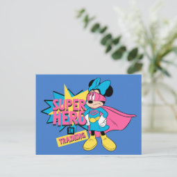 Minnie Mouse | Super Hero in Training Postcard | Zazzle