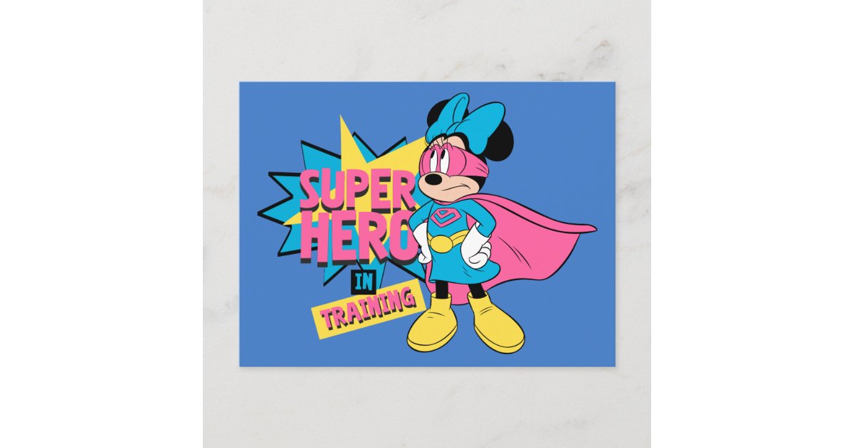 Minnie Mouse | Super Hero in Training Postcard | Zazzle