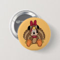 Minnie Mouse Thanksgiving Turkey Button | Zazzle