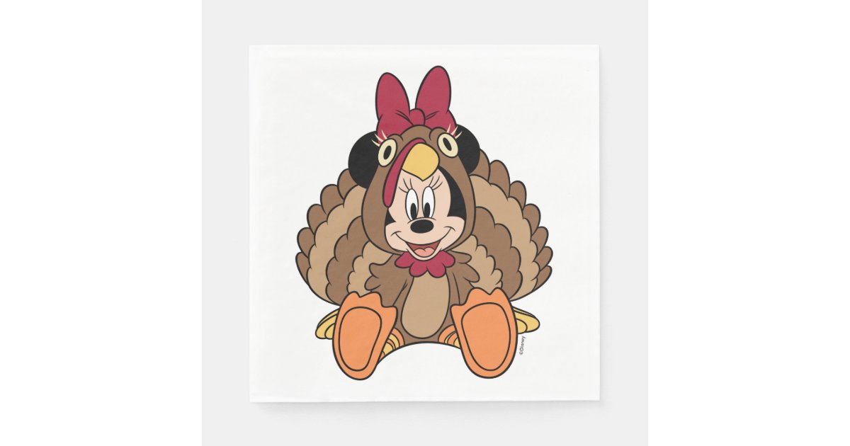 Minnie Mouse Thanksgiving Turkey Napkins | Zazzle