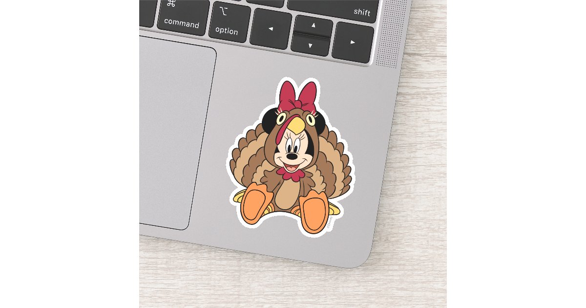 Minnie Mouse Thanksgiving Turkey Sticker | Zazzle
