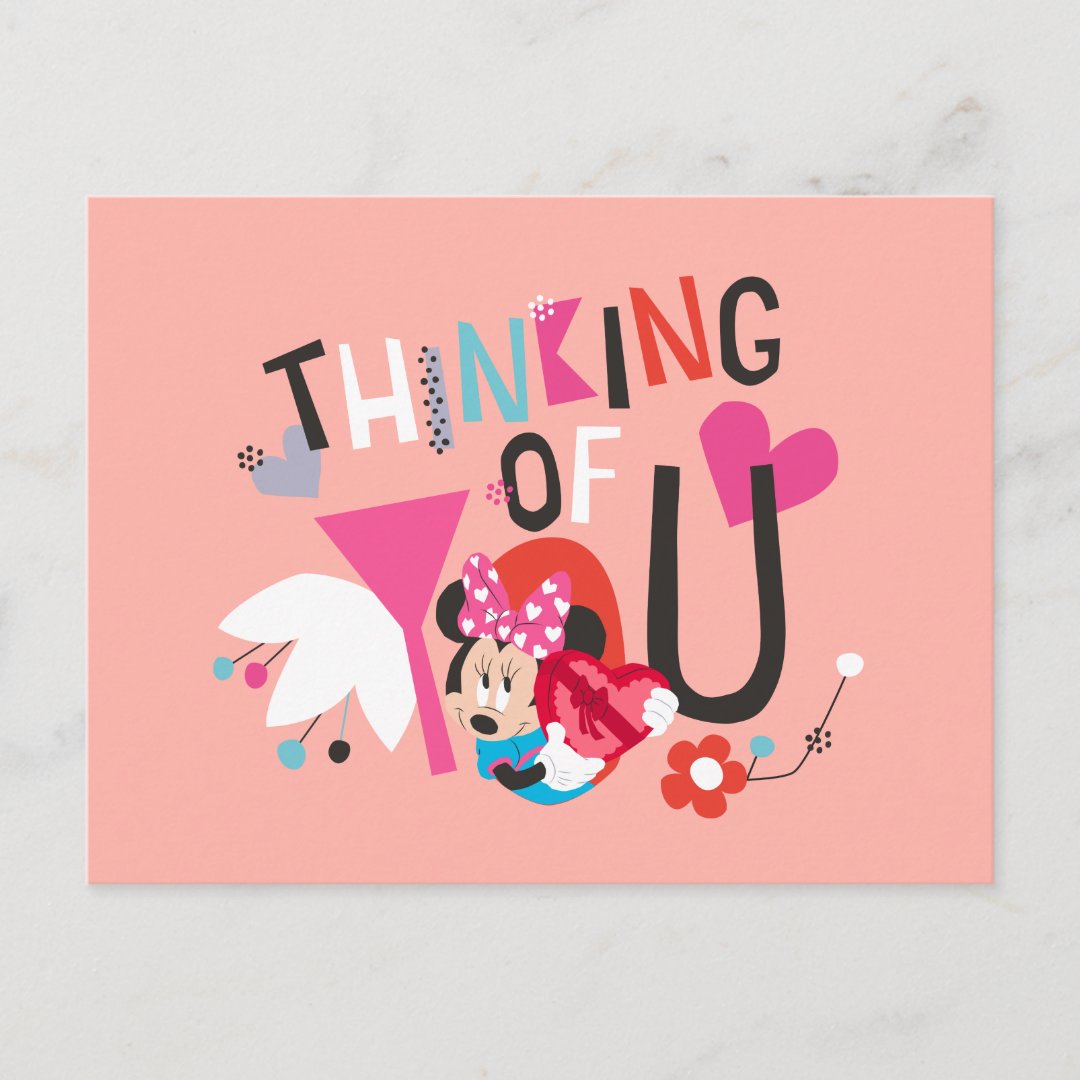 Minnie Mouse | Thinking of You Postcard | Zazzle