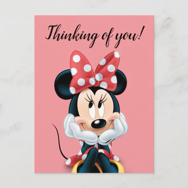Minnie Mouse Thoughtful Postcard | Zazzle