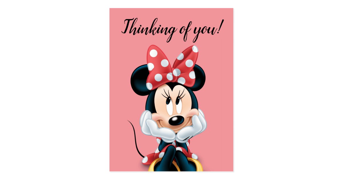 Minnie Mouse Thoughtful Postcard | Zazzle.com
