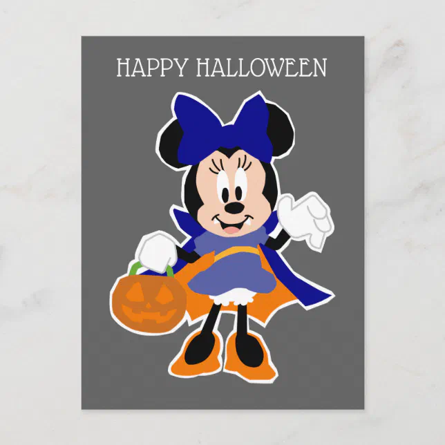 Minnie Mouse Vampire | Halloween Postcard | Zazzle
