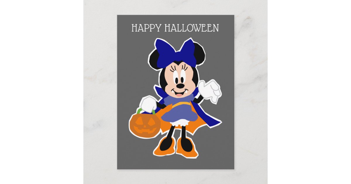 Minnie Mouse Vampire | Halloween Postcard | Zazzle